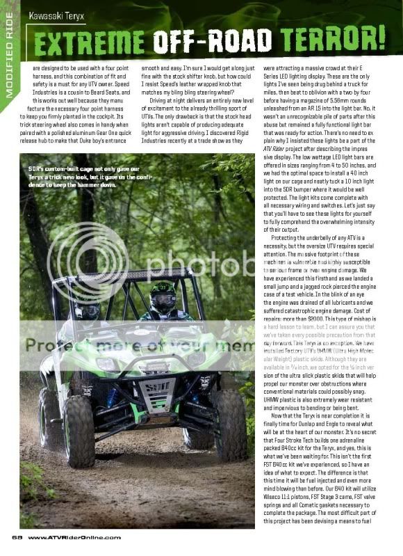 ATV Rider Magazine Teryx Build | Kawasaki Teryx Forum