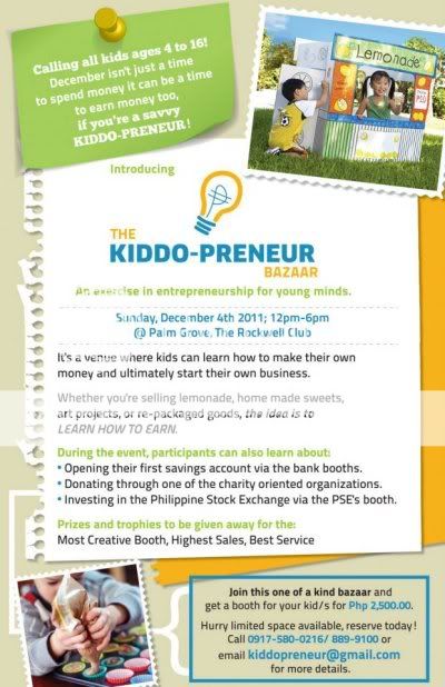 KIDDO-PRENEUR BAZAAR Teaches Kids About Money - Schoolkid.Ph - Schoolkid.Ph